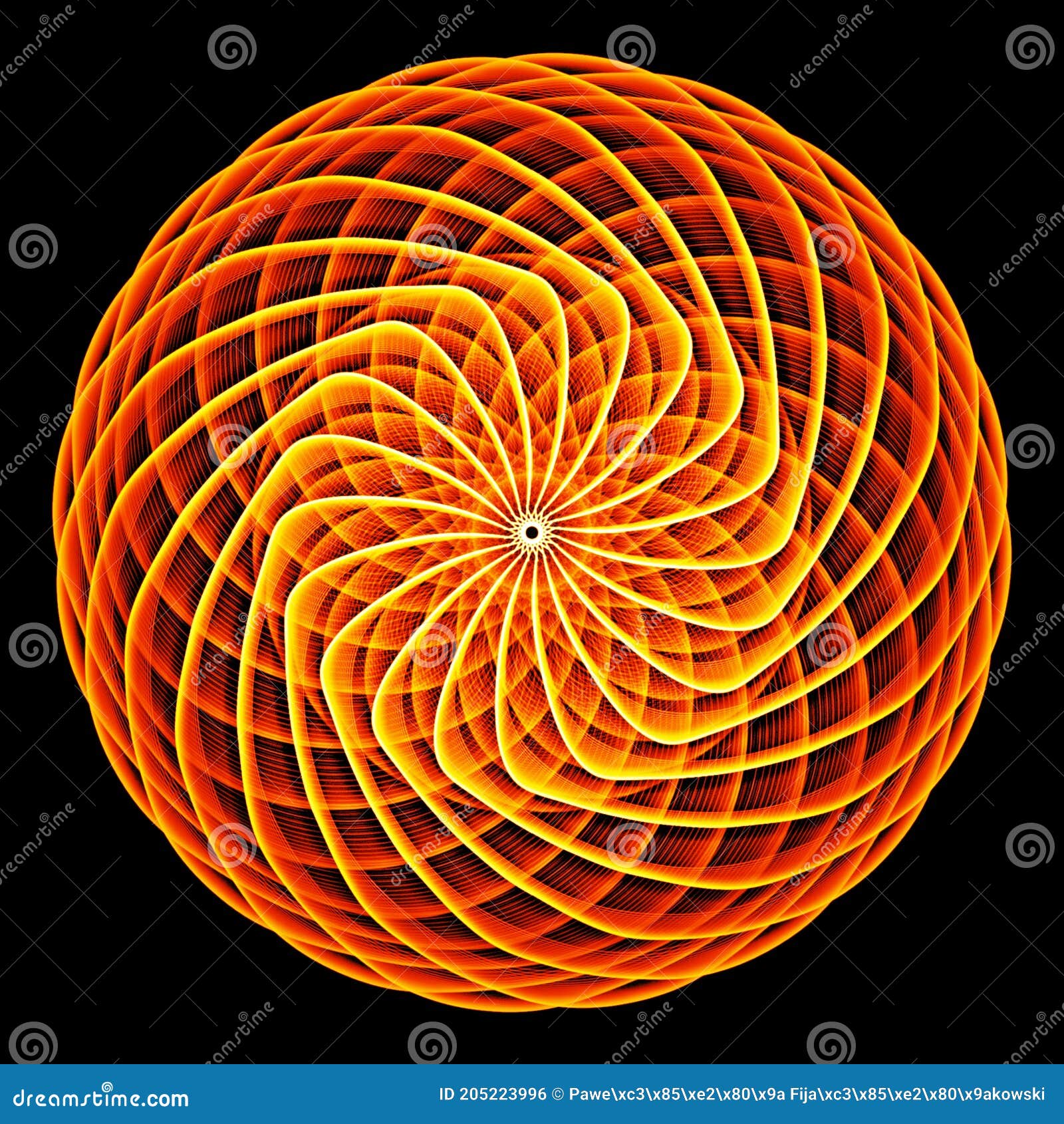 Orange Circle on a Black Background Stock Illustration - Illustration ...