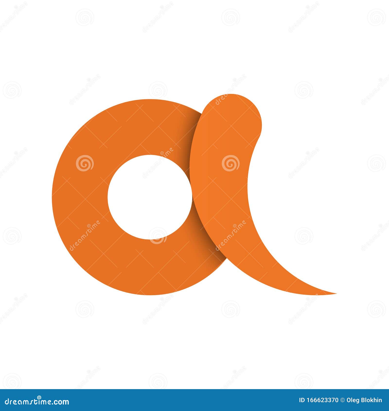 Orange Circle and the Comma is Similar To the Letter a Simple Vector ...