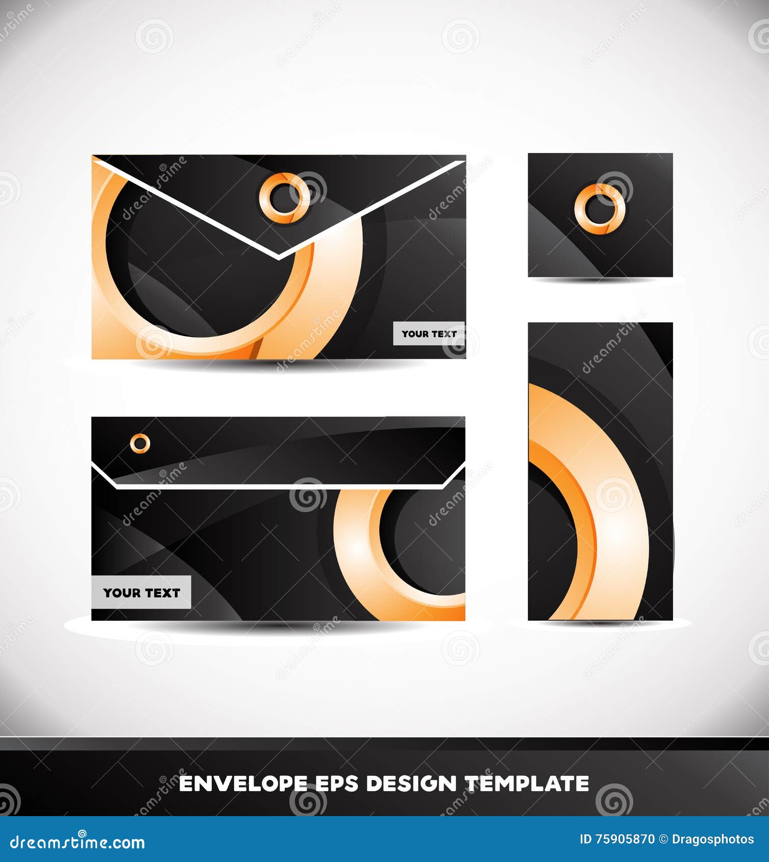 Orange Circle Envelope Design Template Vector Stock Vector ...