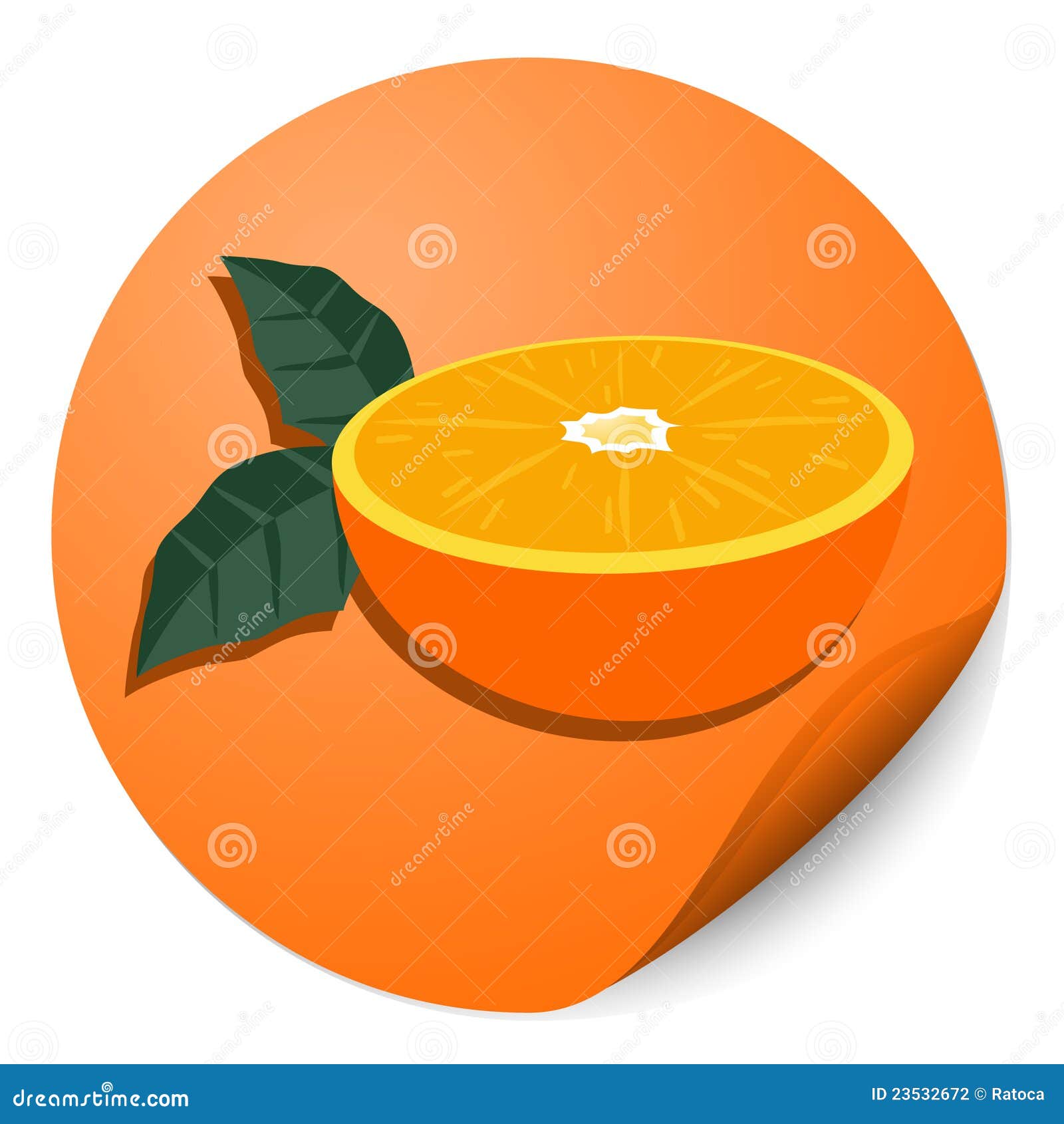 Orange circle stick stock vector. Illustration of healthy - 23532672