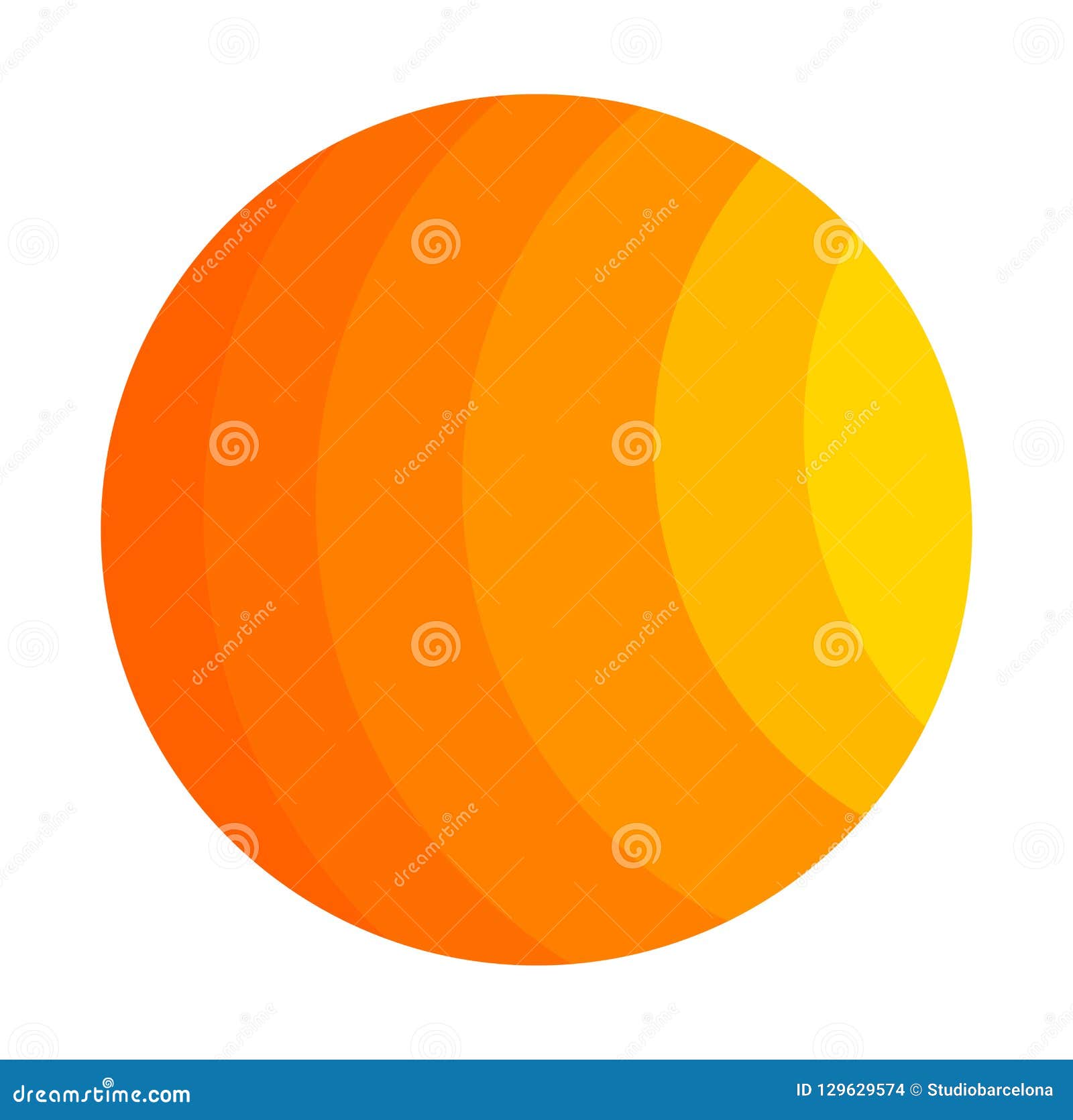 Orange circle sun icon stock vector. Illustration of element - 129629574