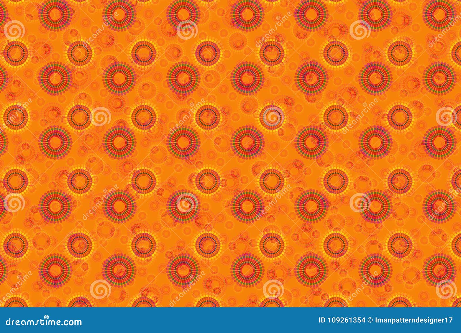 Orange Circles in a Bright Textile Seamless Pattern Stock Vector ...