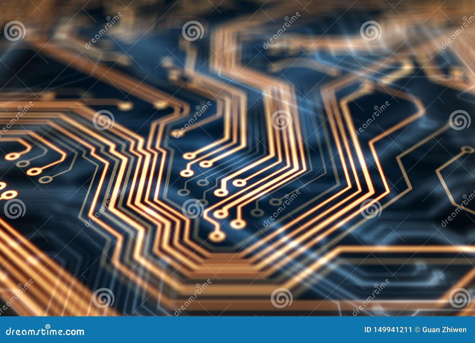 Orange circuit board stock illustration. Illustration of element ...