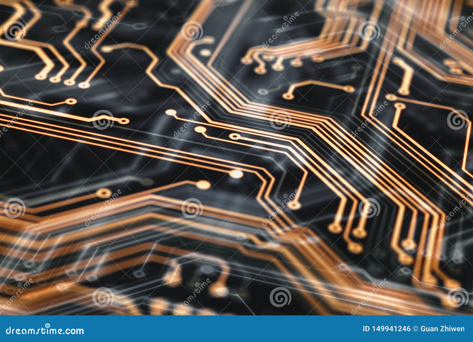 Orange circuit board stock illustration. Illustration of semiconductor ...
