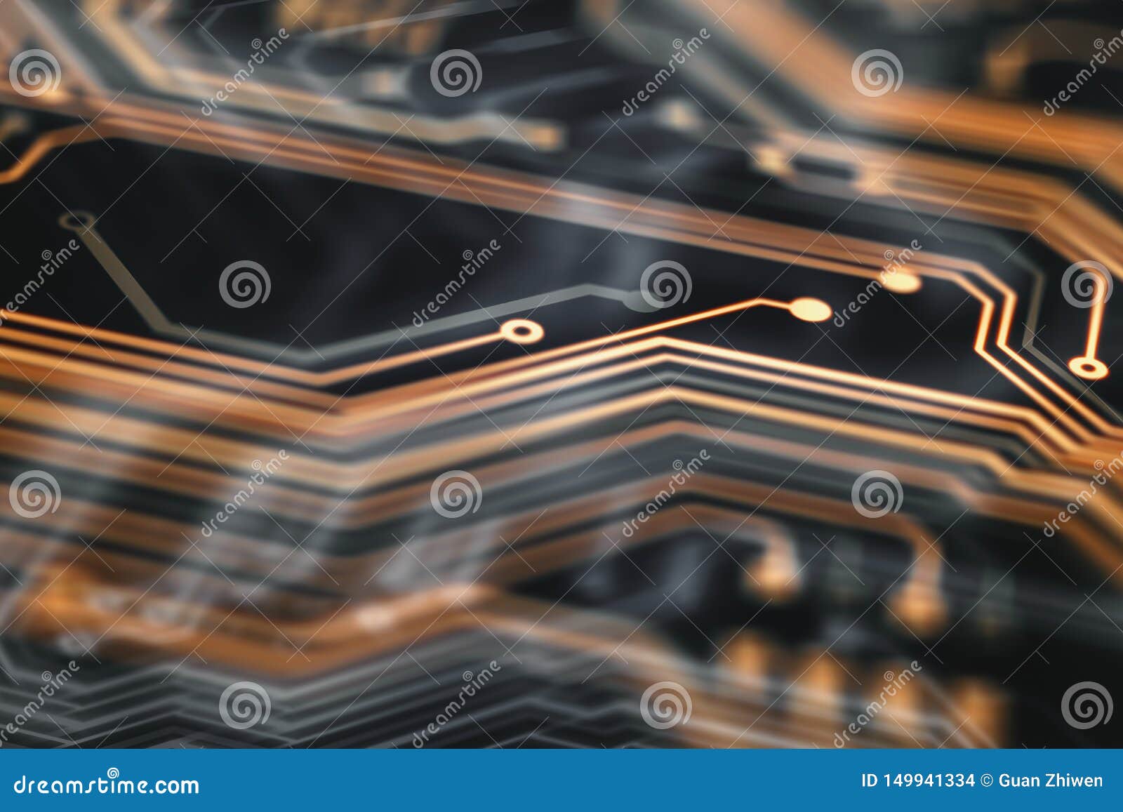 Orange circuit board stock illustration. Illustration of communication ...