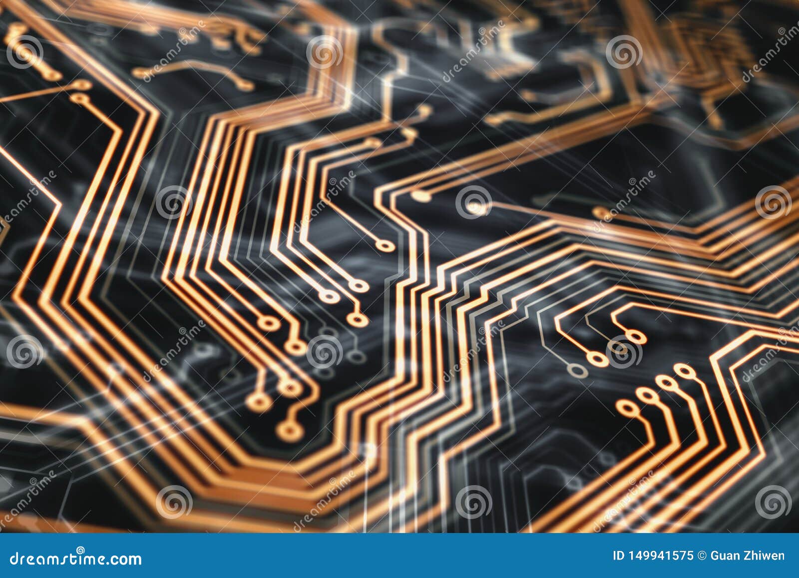 Orange circuit board stock illustration. Illustration of design - 149941575