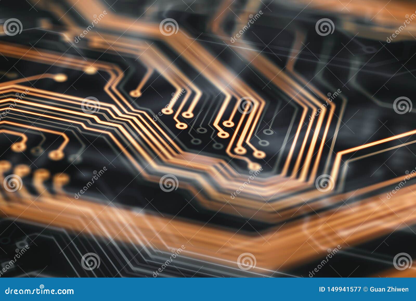 Orange circuit board stock illustration. Illustration of digital ...