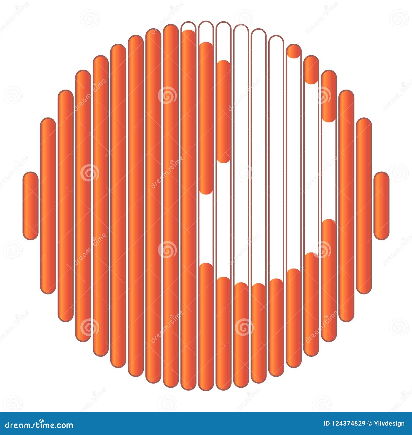 Orange Circular Loading Icon, Cartoon Style Stock Illustration ...