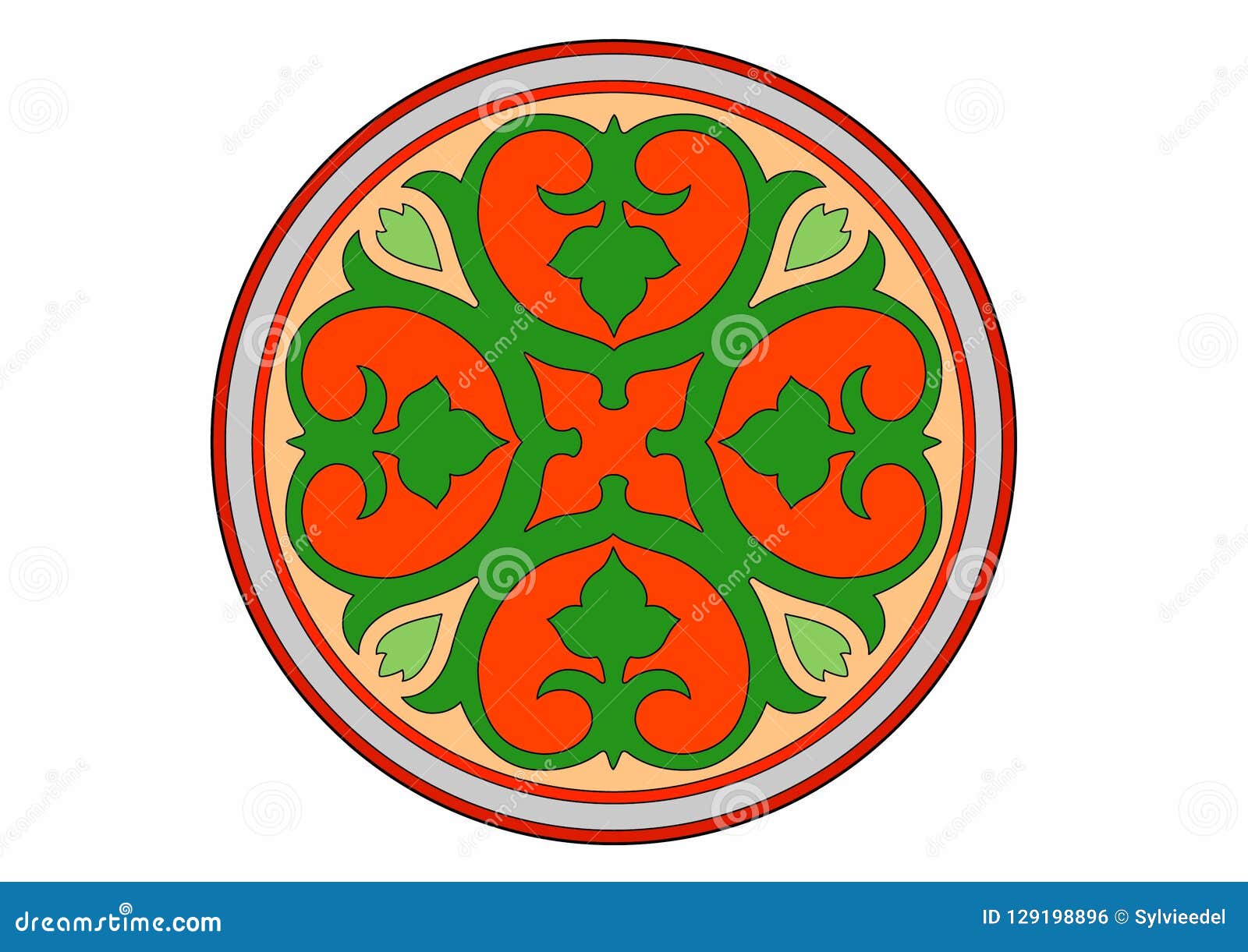 Orange circular pattern stock vector. Illustration of ground - 129198896