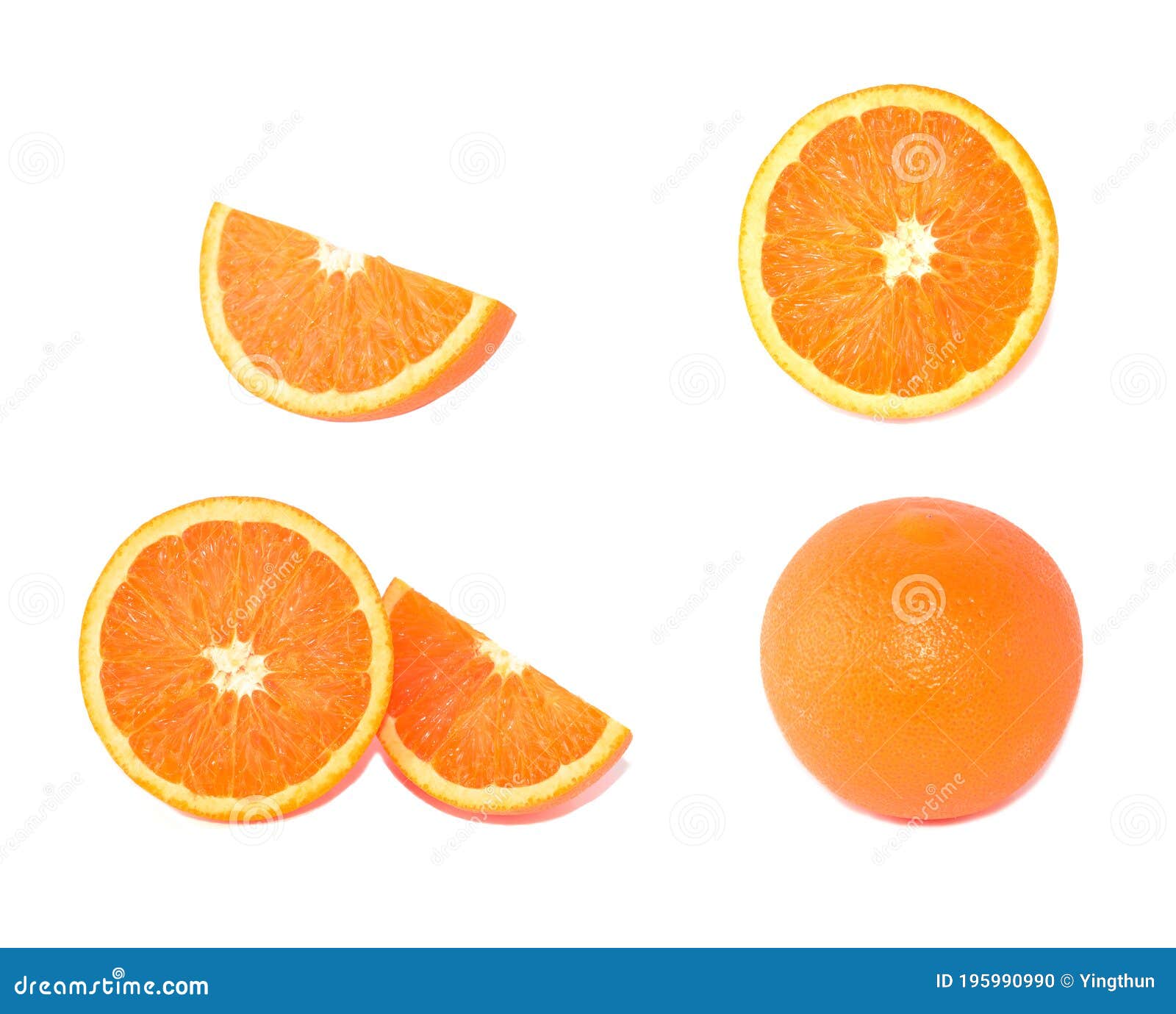 Orange Circular Pieces on White Background Stock Photo - Image of ...