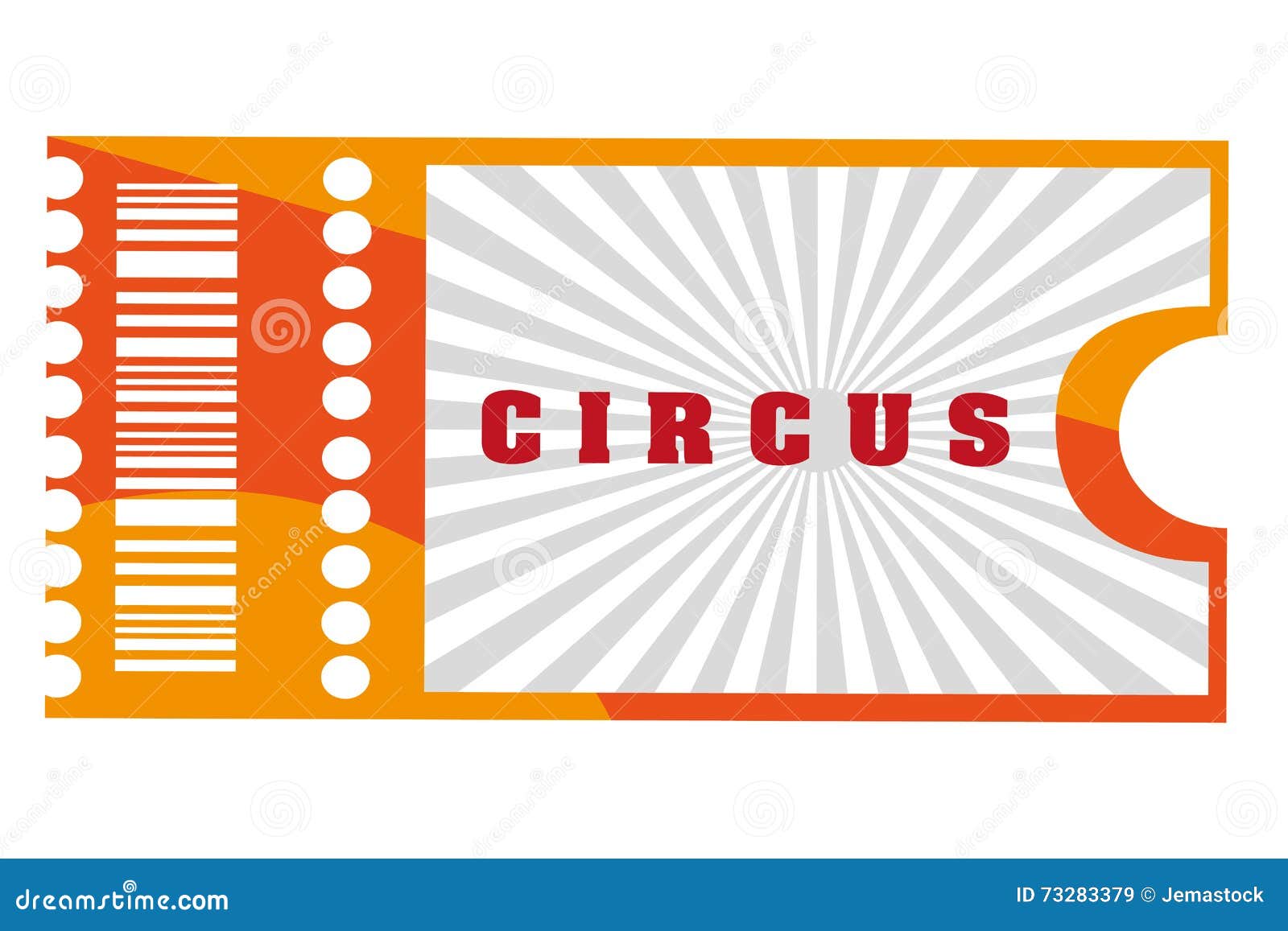 Orange Circus Ticket , Illustration Stock Illustration - Illustration ...
