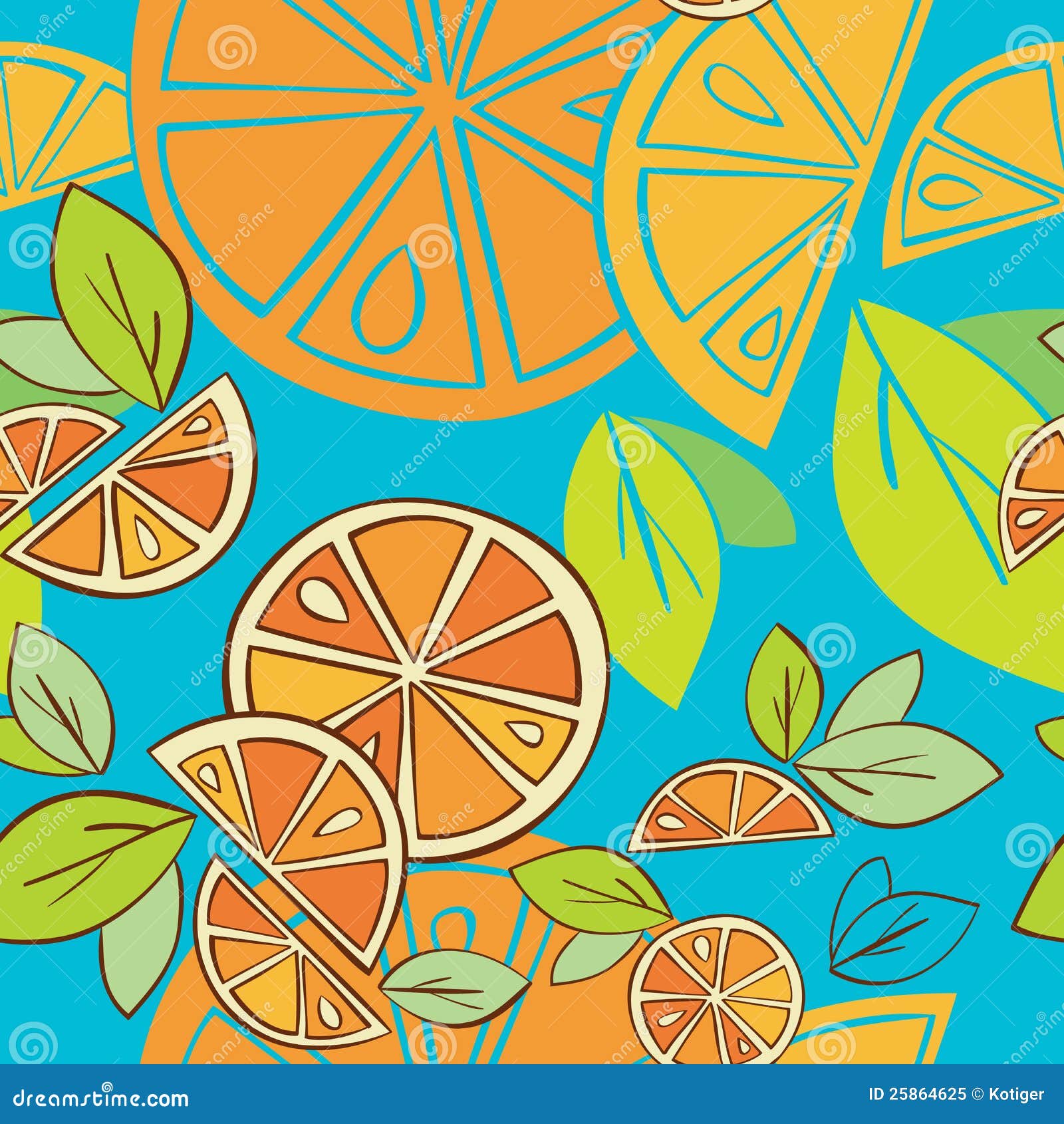 Orange Citrus Bright Seamless Pattern Background Stock Vector ...