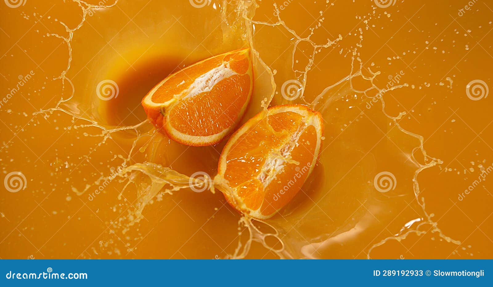 Orange, Citrus Sinensis, Fruit Falling into Orange Juice Stock Image ...