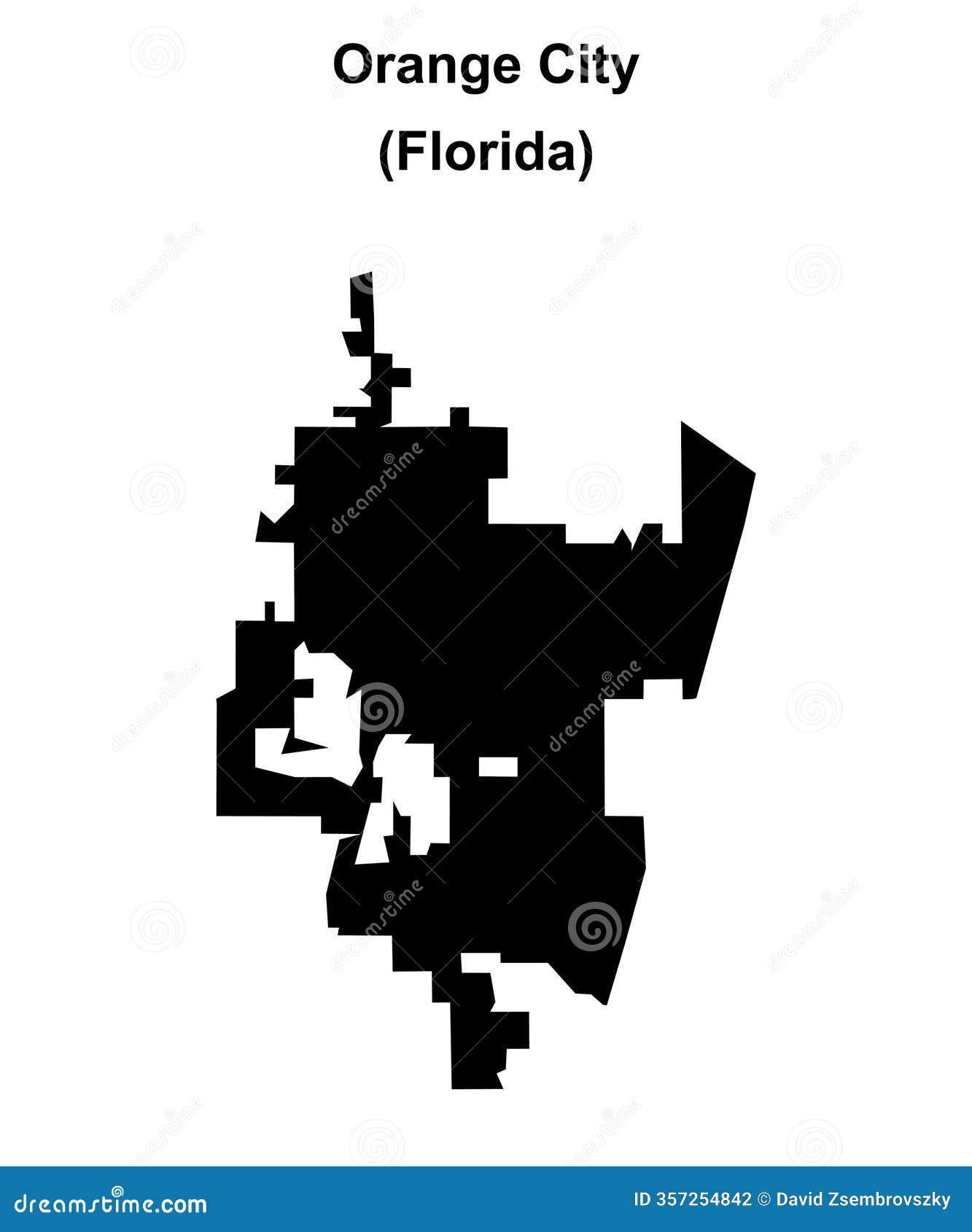Orange City outline map stock vector. Illustration of atlas - 357254842