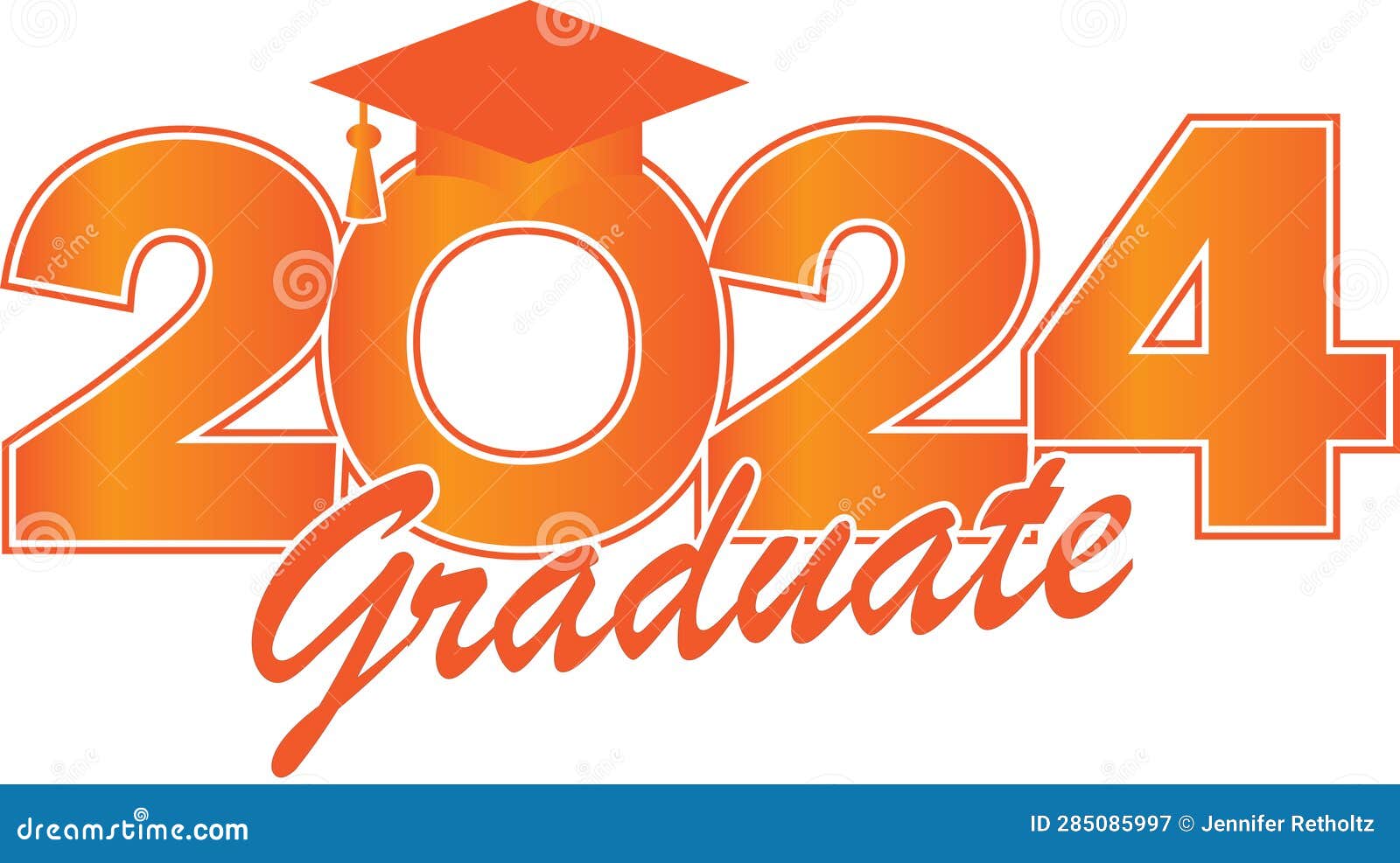 Orange Class of 2024 Graduate Stock Illustration - Illustration of ...
