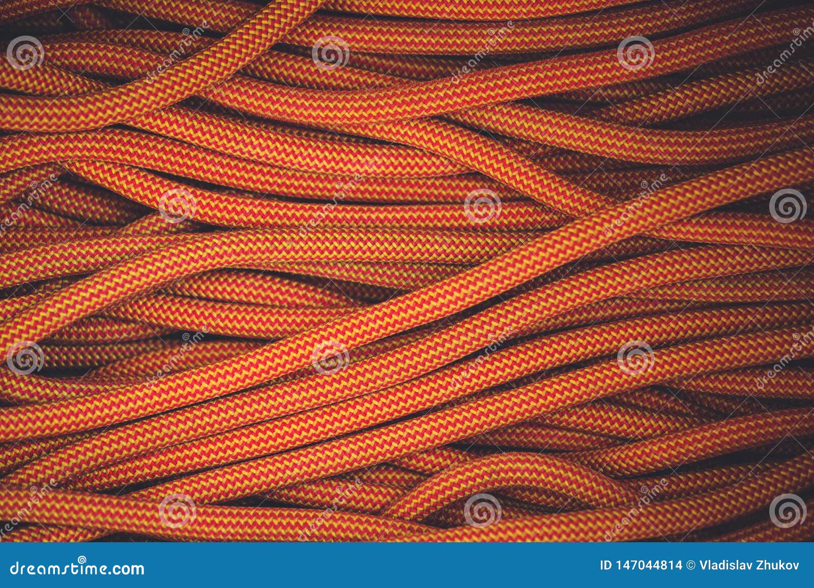 Orange climbing rope stock photo. Image of danger, knot - 147044814