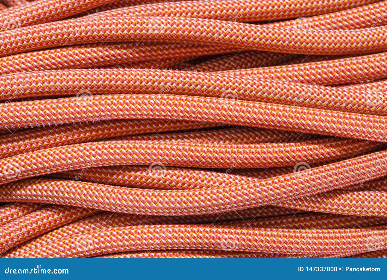 Orange Climbing Rope Background Stock Photo - Image of line, safety ...