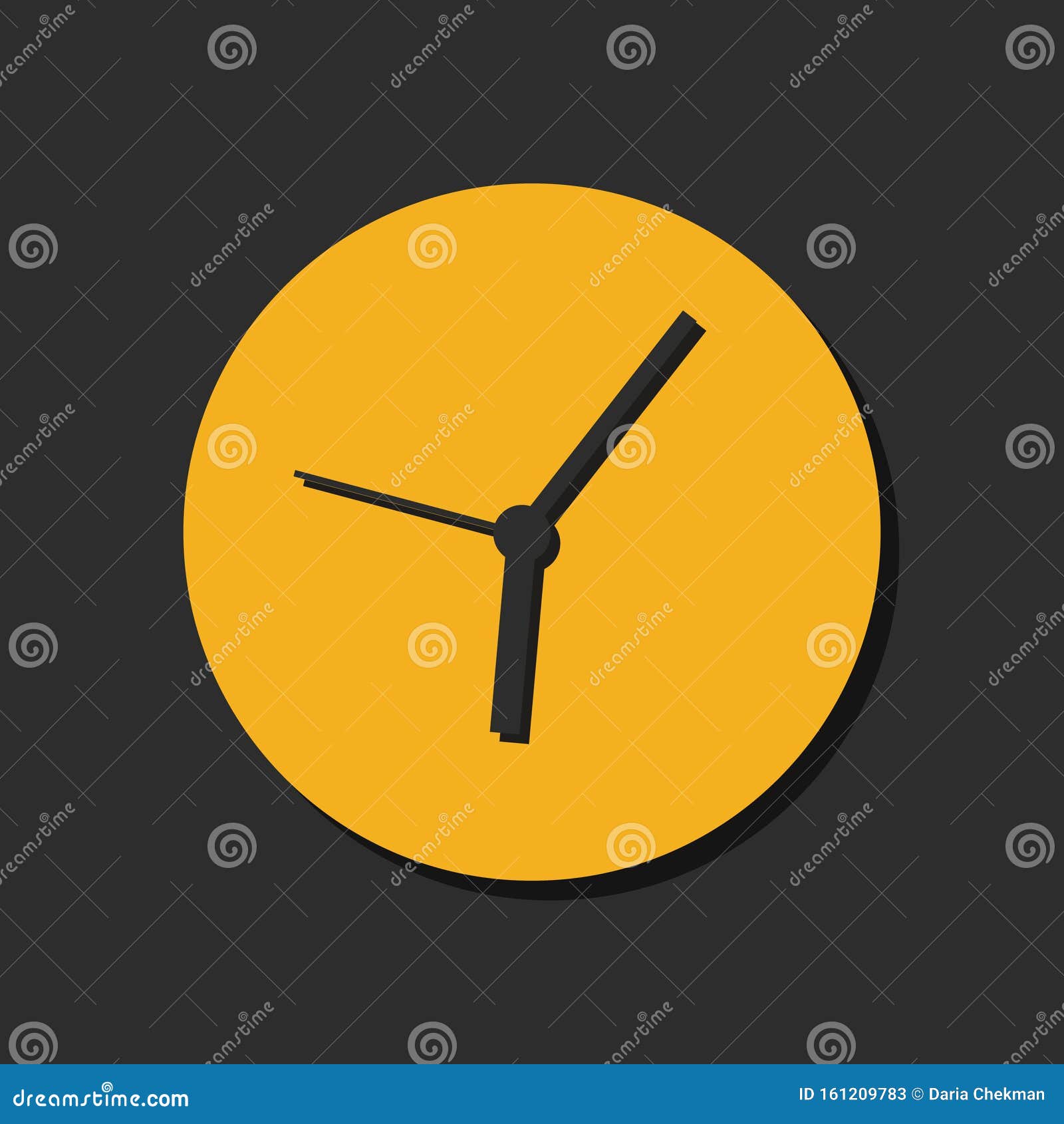 Orange Clock Icon Vector Illustration on Black Background , EPS 10 ...