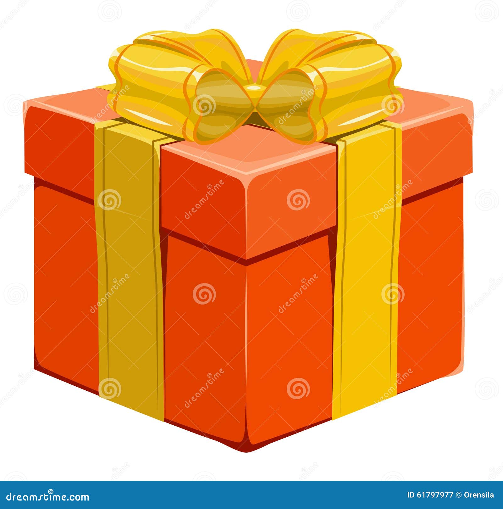 Orange Closed Gift Box with Bow Stock Vector - Illustration of format ...