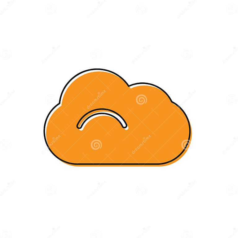 Orange Cloud Icon Isolated on White Background. Vector Illustration ...