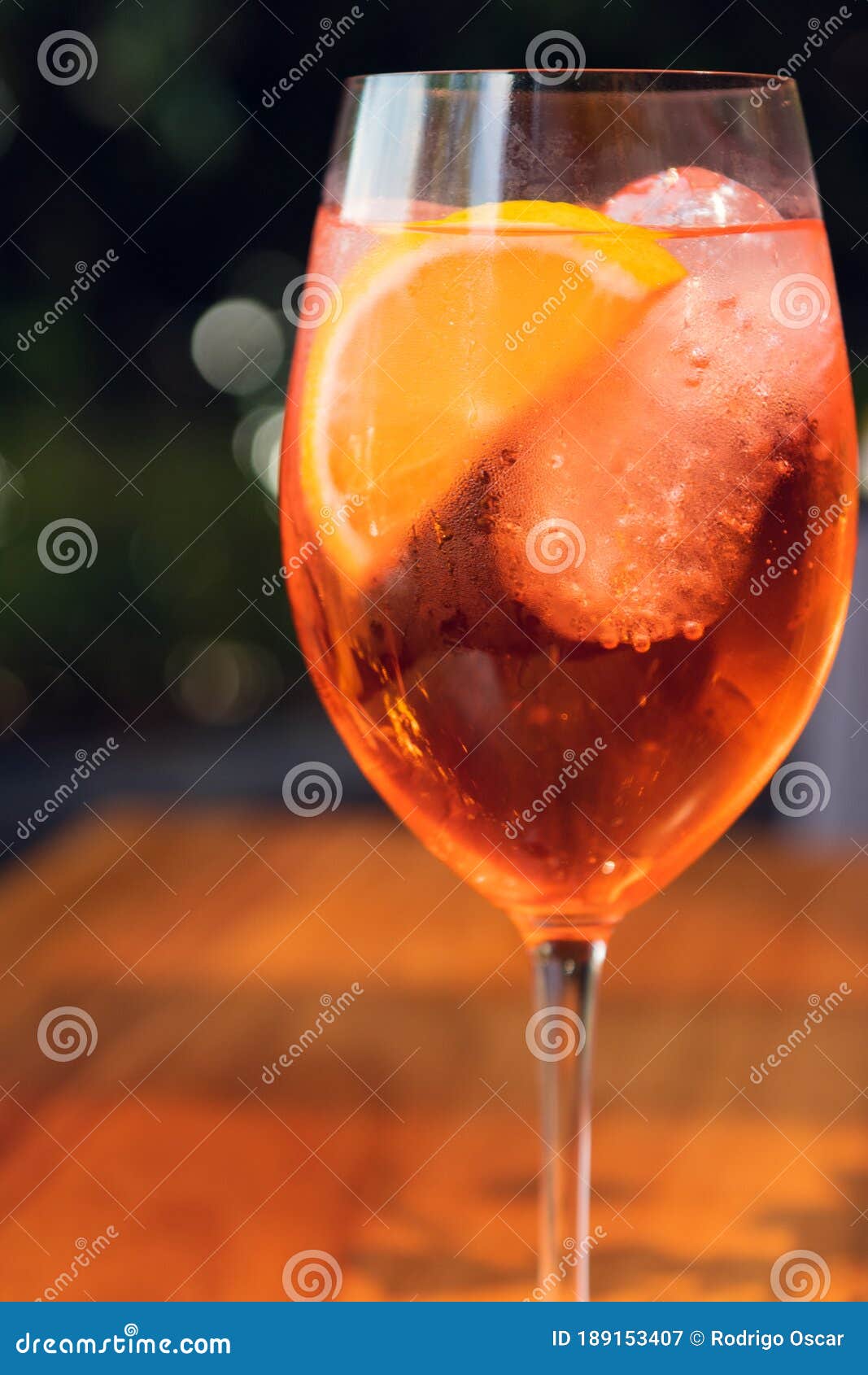 Orange Cocktail with Orange Garnish in Wine Glass, Aperol Spritz in ...