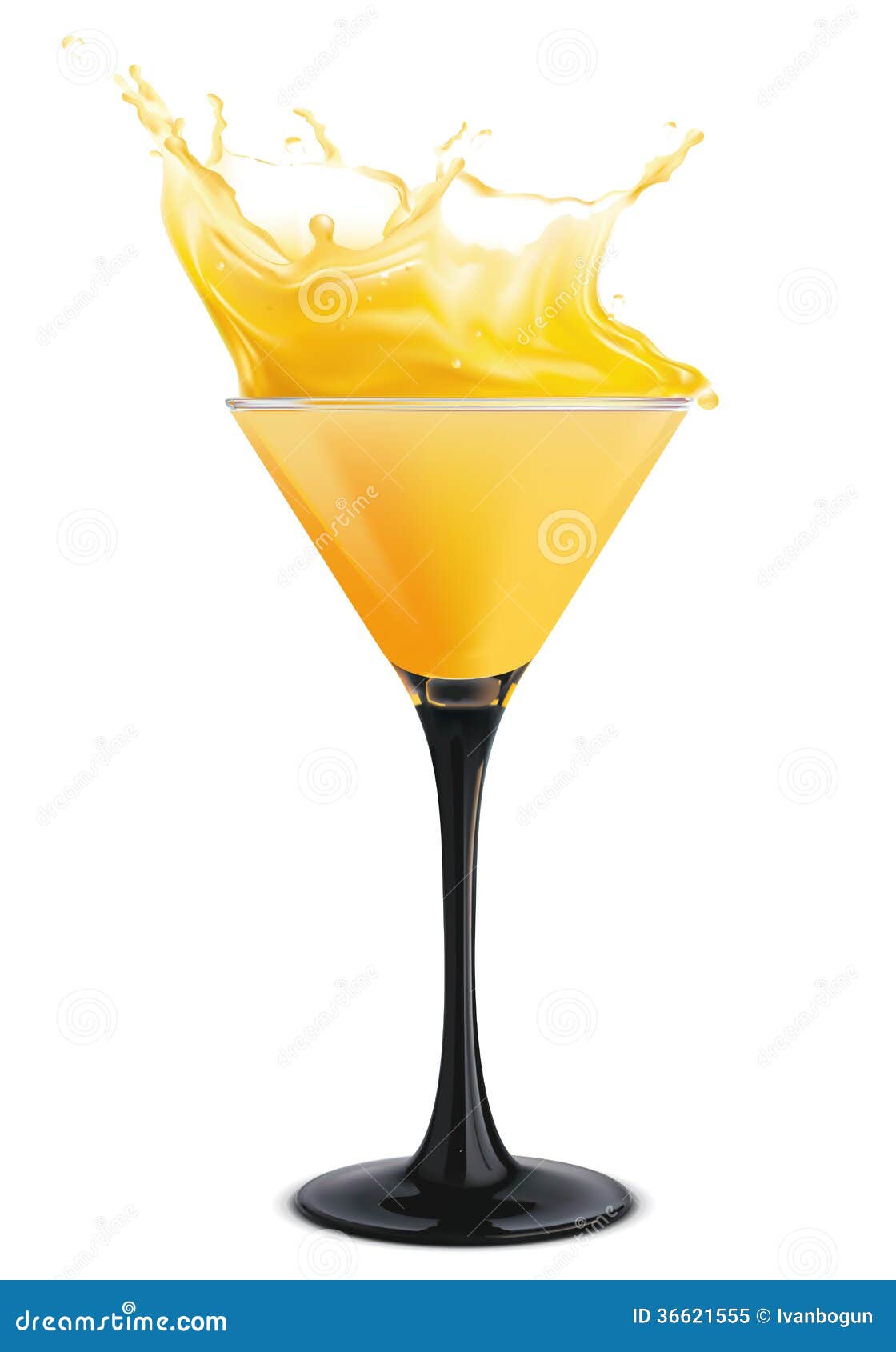 Orange Cocktail with Splashes. Vector Illustration Stock Vector ...