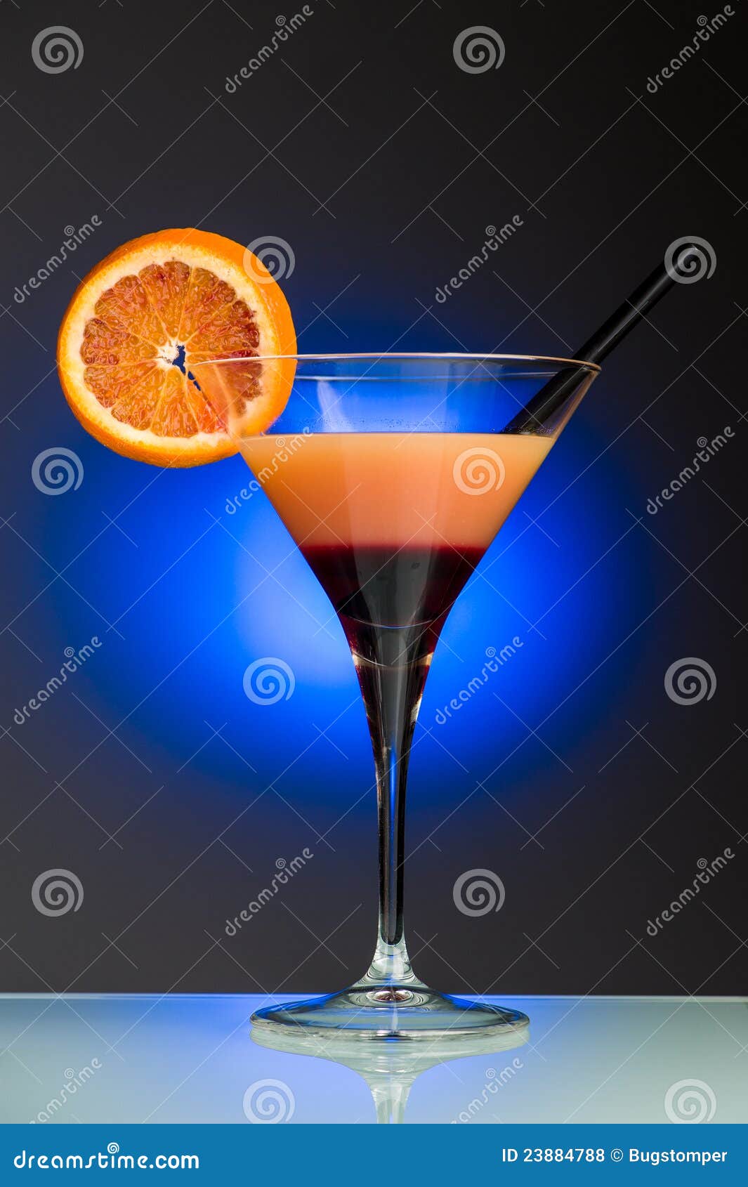 Orange Cocktail - Vertical View Stock Photo - Image of garnish ...