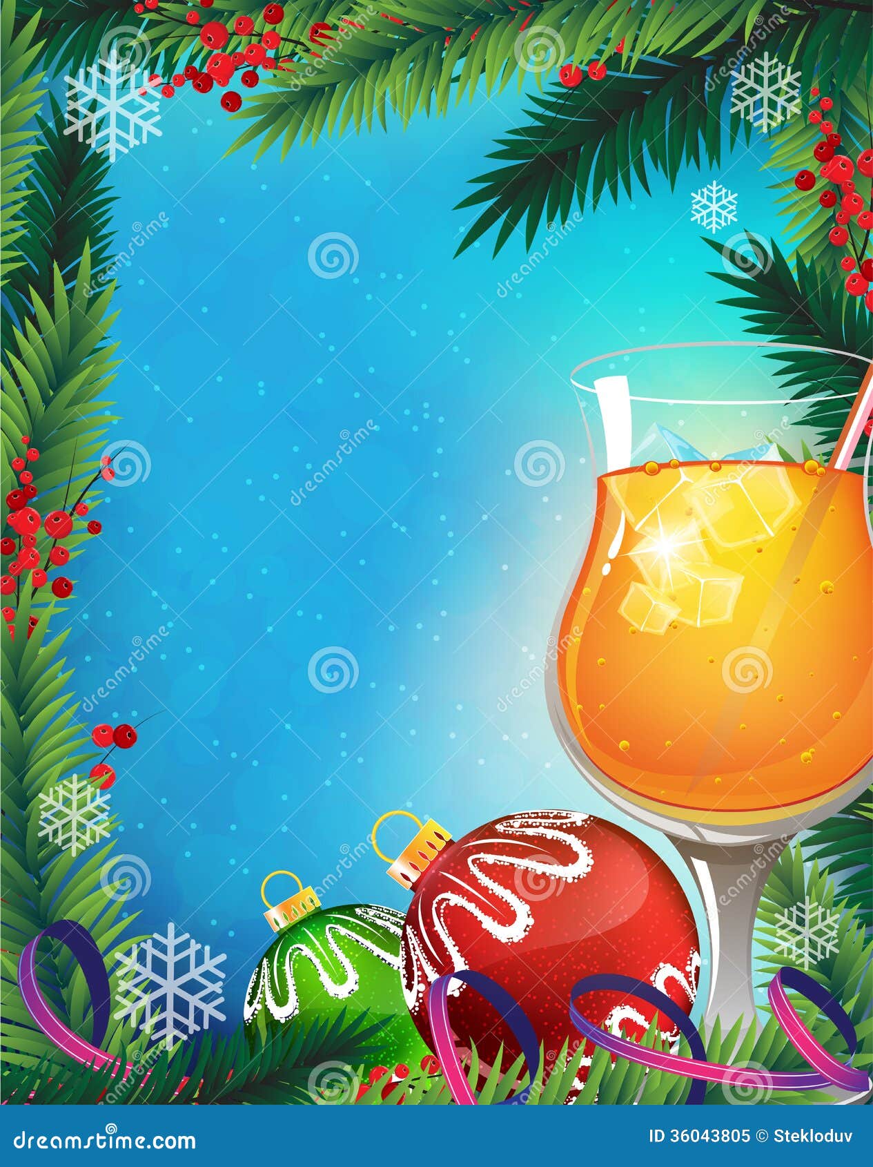 Orange Cocktail on a Winter Background Stock Vector - Illustration of ...