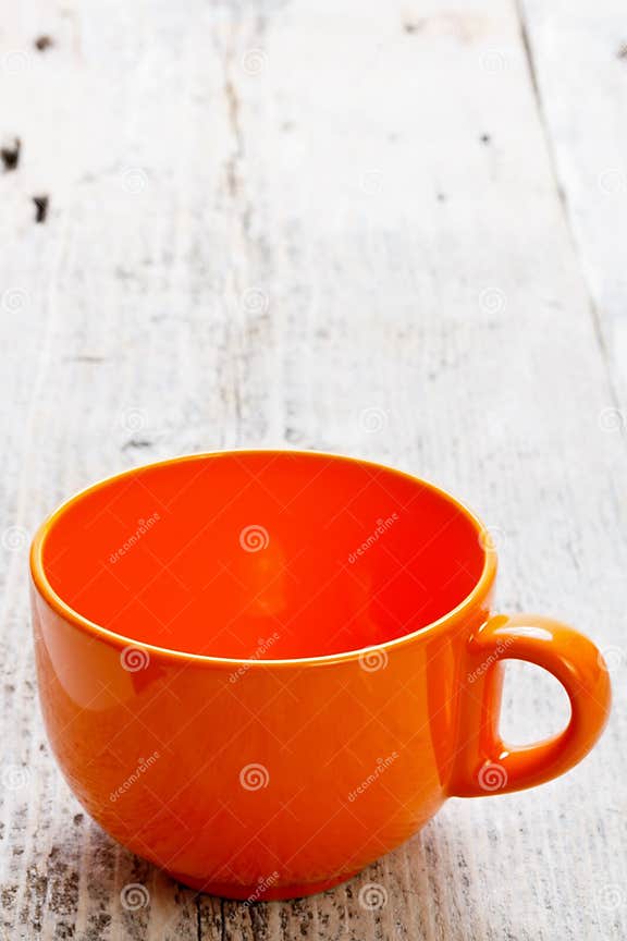 Orange coffee cup stock image. Image of coffee, wood - 26804229