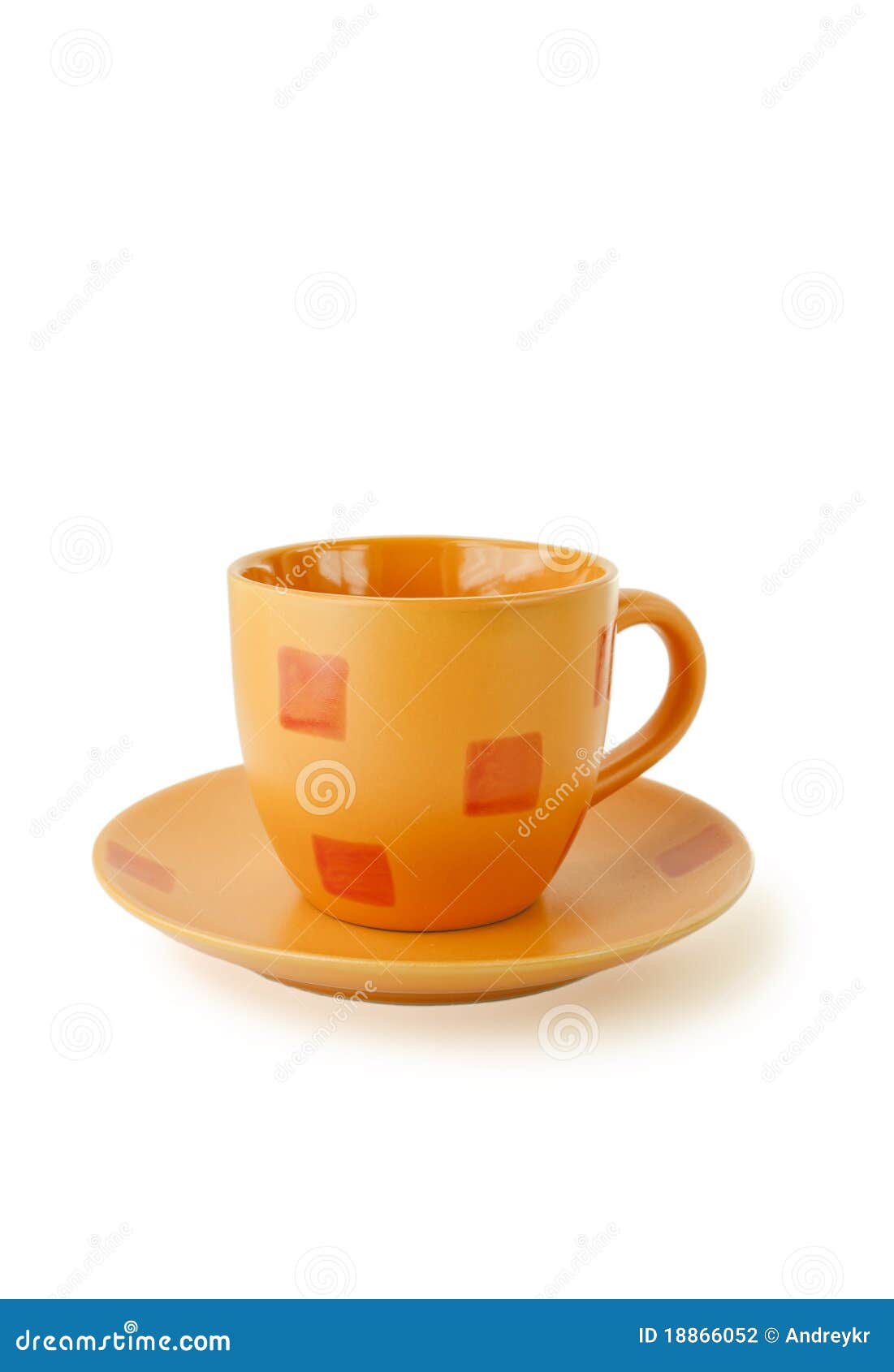 Orange Coffee Cup Isolated on White Stock Photo - Image of china ...