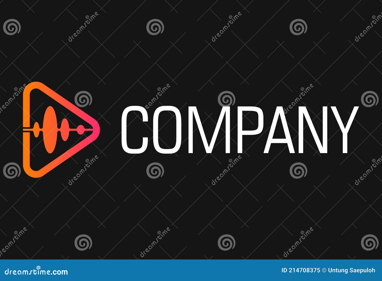 Orange Color Abstract Techno Triangle Wave Logo Design Stock Vector ...