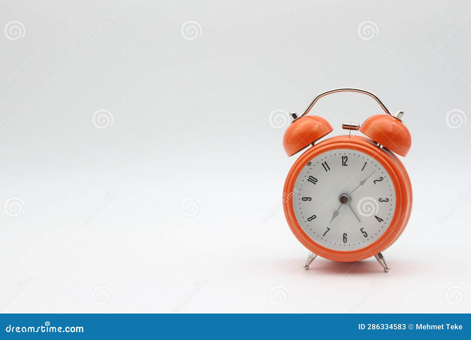 Orange Color Alarm Clock with White Background Stock Image - Image of ...