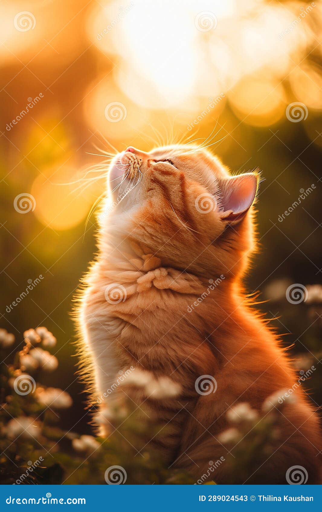 Orange Color Cat with Playing Stock Illustration - Illustration of cute ...