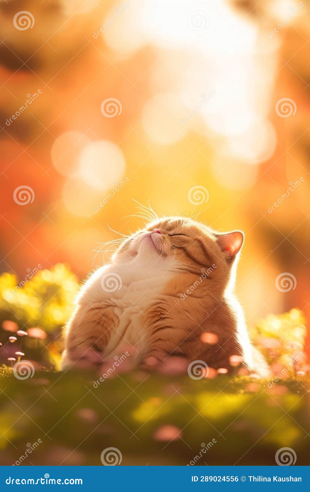 Orange Color Cat with Playing Stock Illustration - Illustration of ...