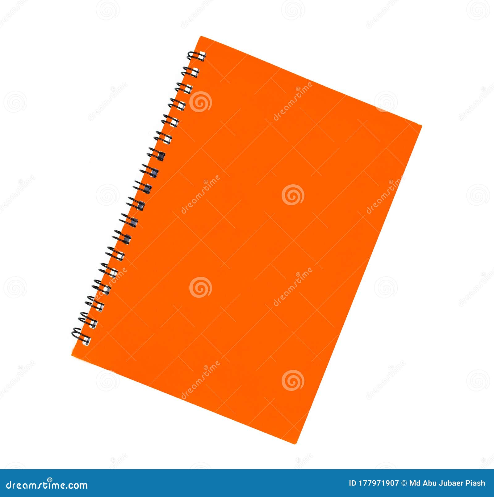 Orange Color Covered Single Note Paper Diary Isolated on a White ...