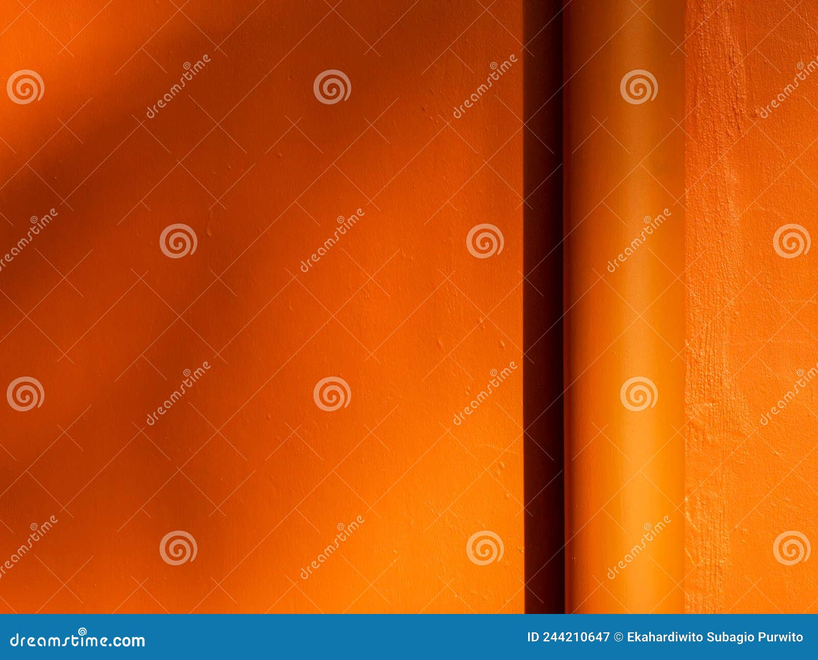 Orange Color Drainage Pvc Pipe on Orange Concrete Wall. Stock Image ...