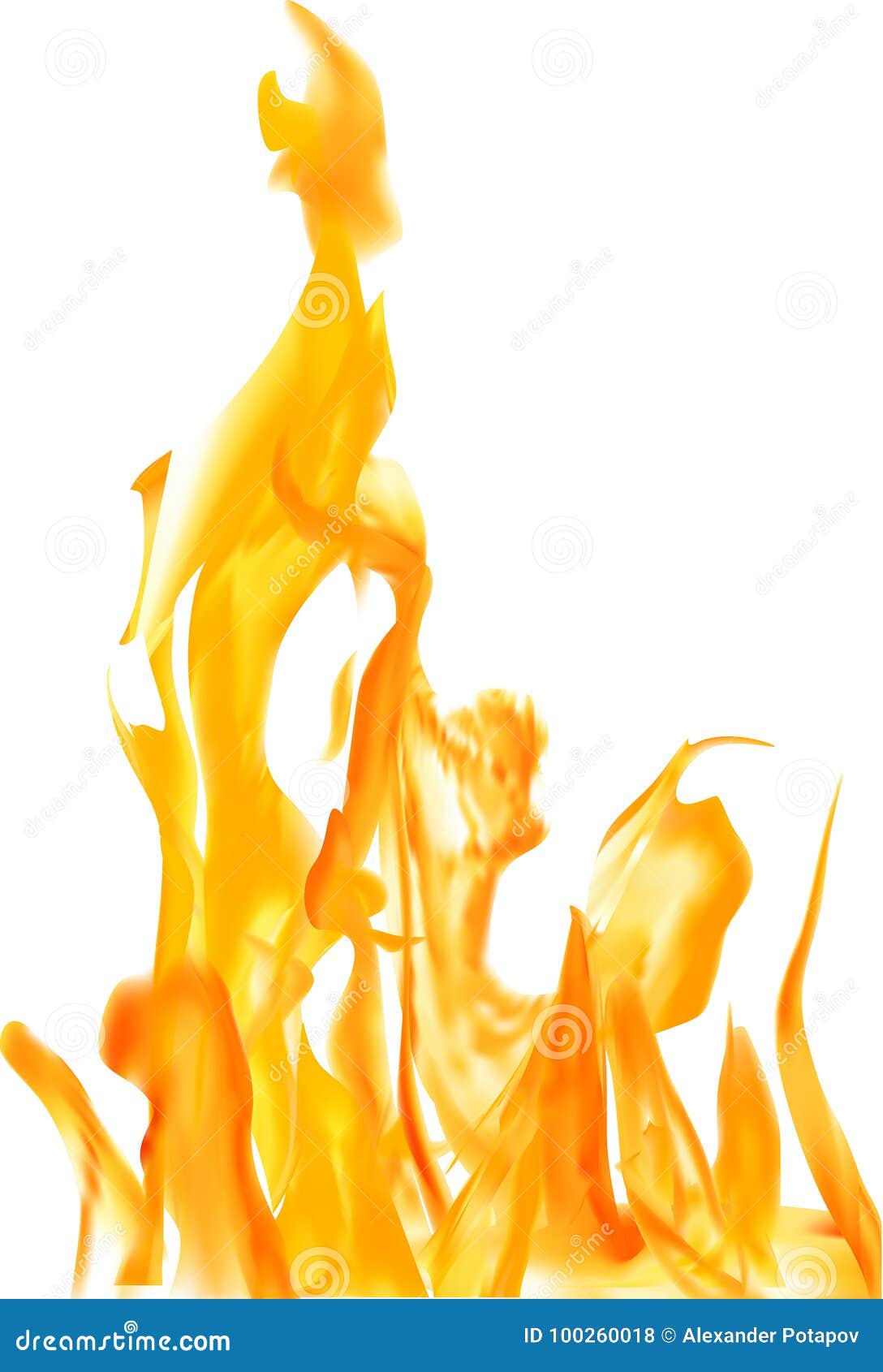 Orange Color Fire on White Illustration Stock Vector - Illustration of ...