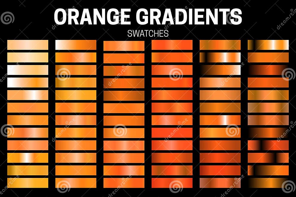 Orange Color Gradient Collection of Swatches Stock Vector ...