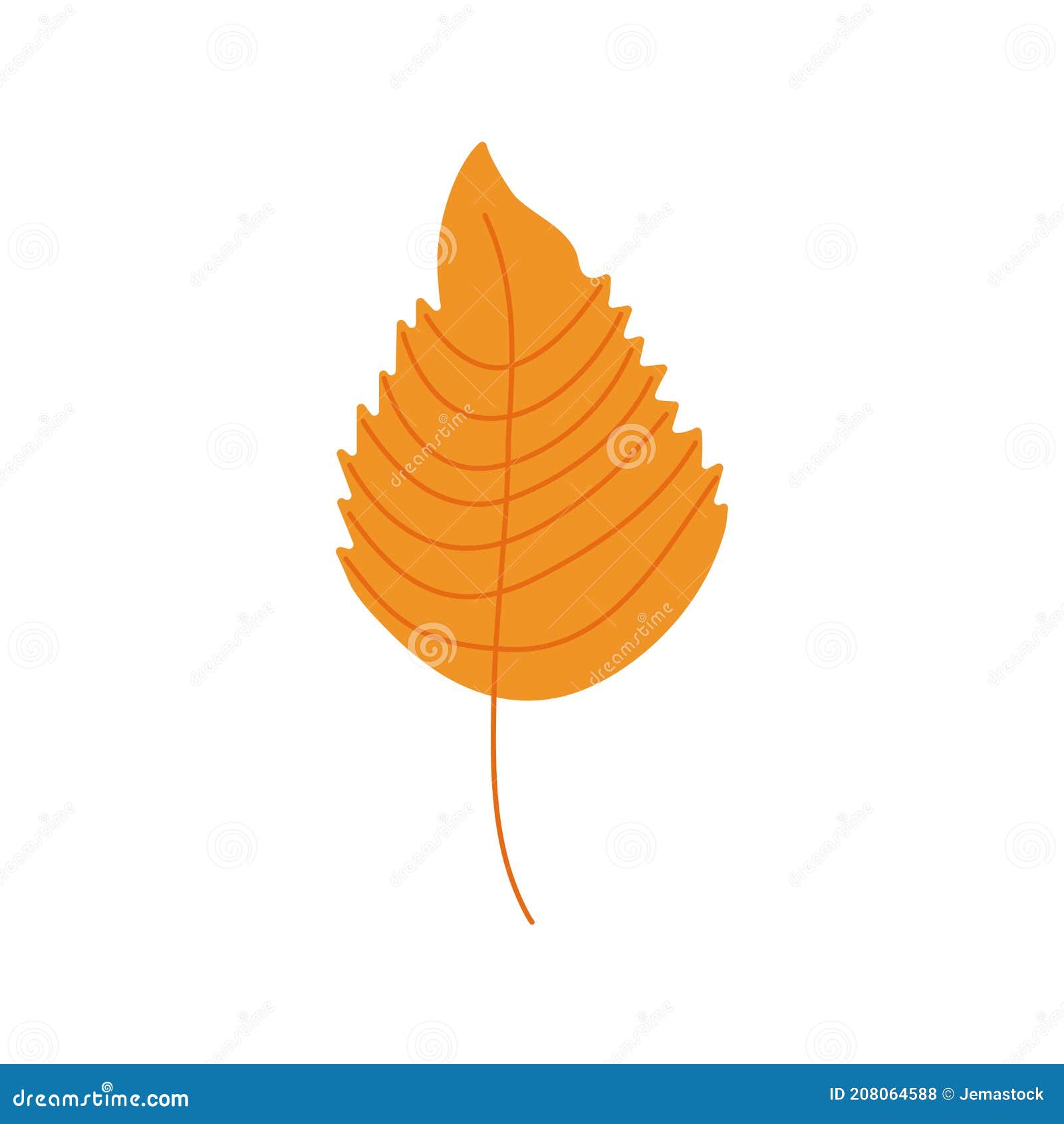 Orange Color Leave Nature Icon Stock Vector - Illustration of ...