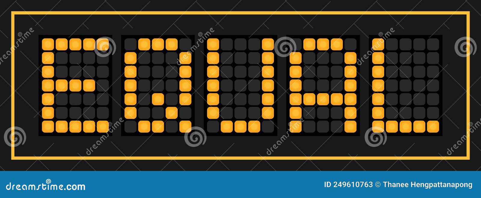 Orange Led Banner in Word Equal on Black Background Stock Vector ...