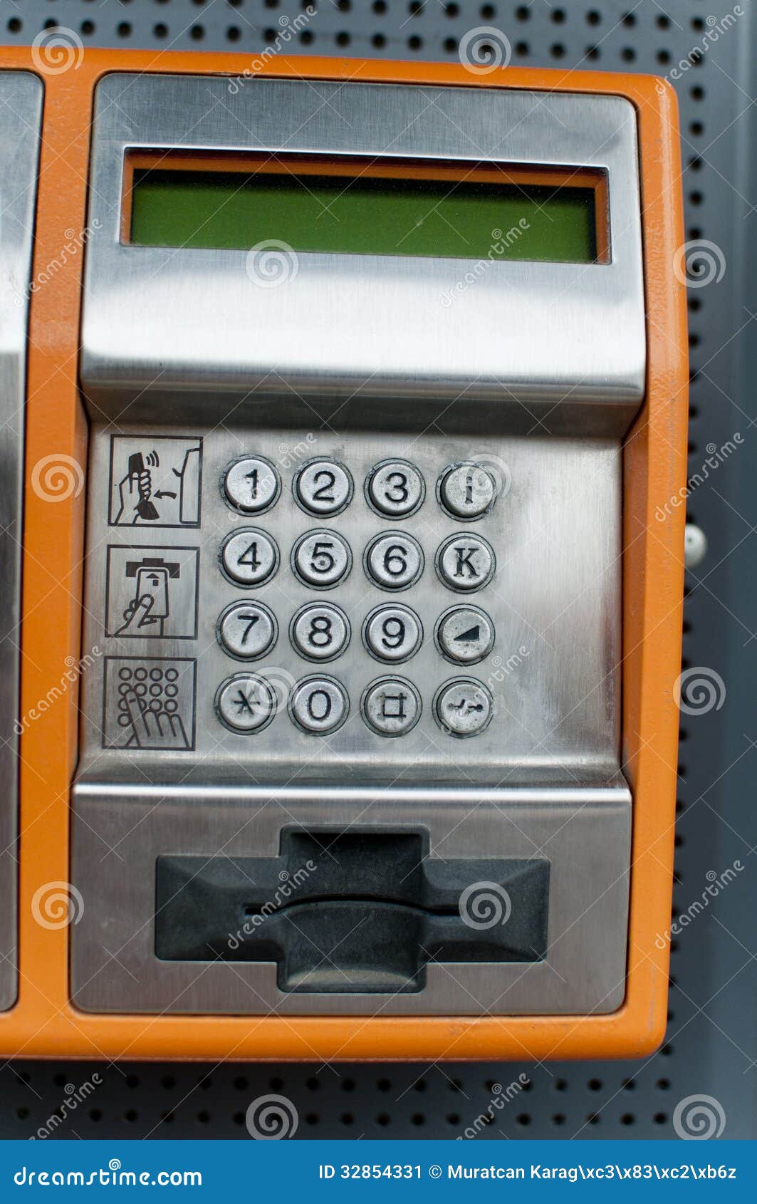 Orange Color Payphone Using by Call Close-up Number Pad Stock Image ...