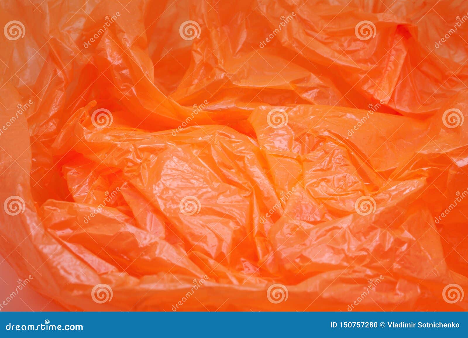 Orange Color Plastic Bag Texture Stock Photo - Image of reuse, abstract ...