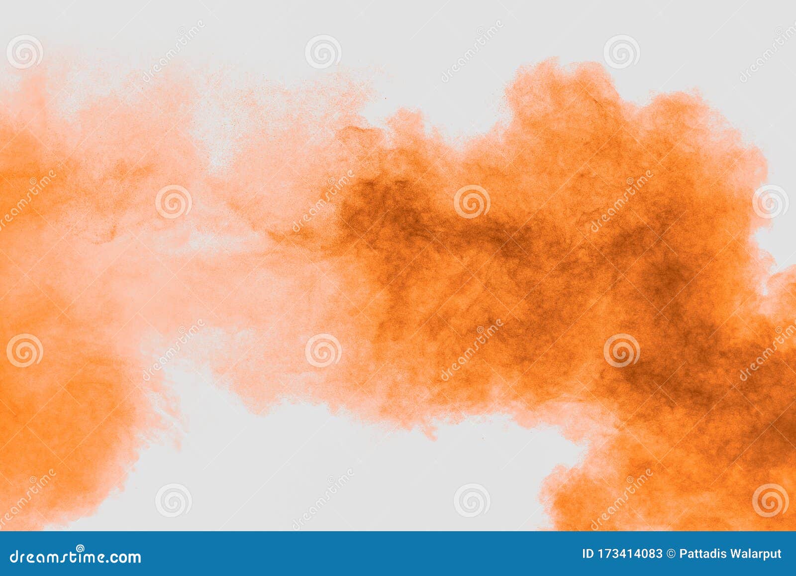 Orange Color Powder Explosion on White Background Stock Image - Image ...