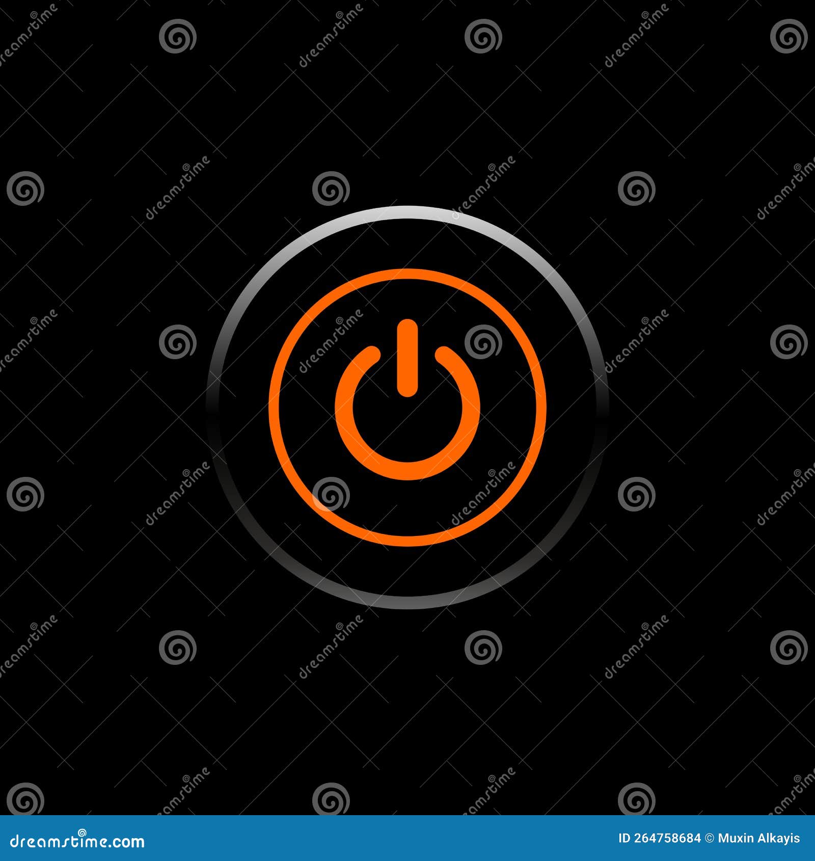 Orange Color Power Button Vector. Stock Vector - Illustration of icon ...