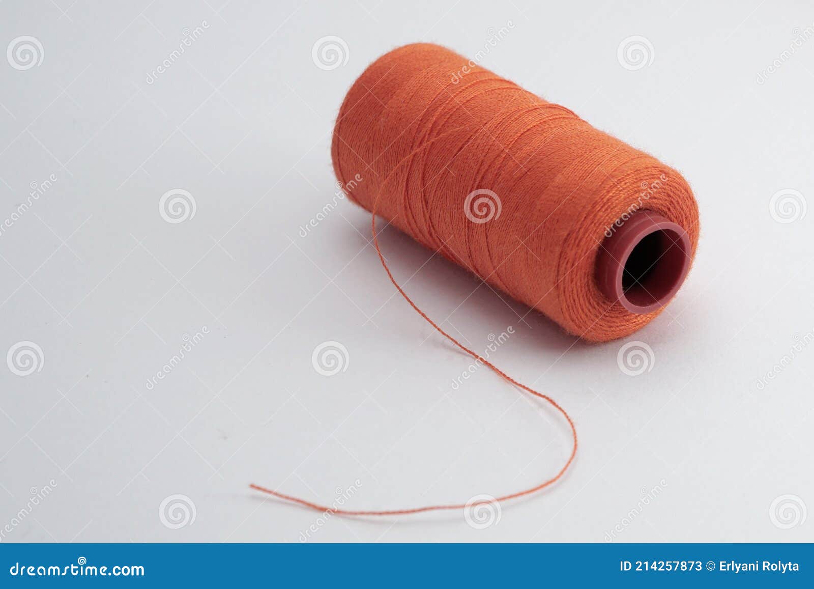 Orange Color of Sewing Thread Stock Image - Image of white, brown ...