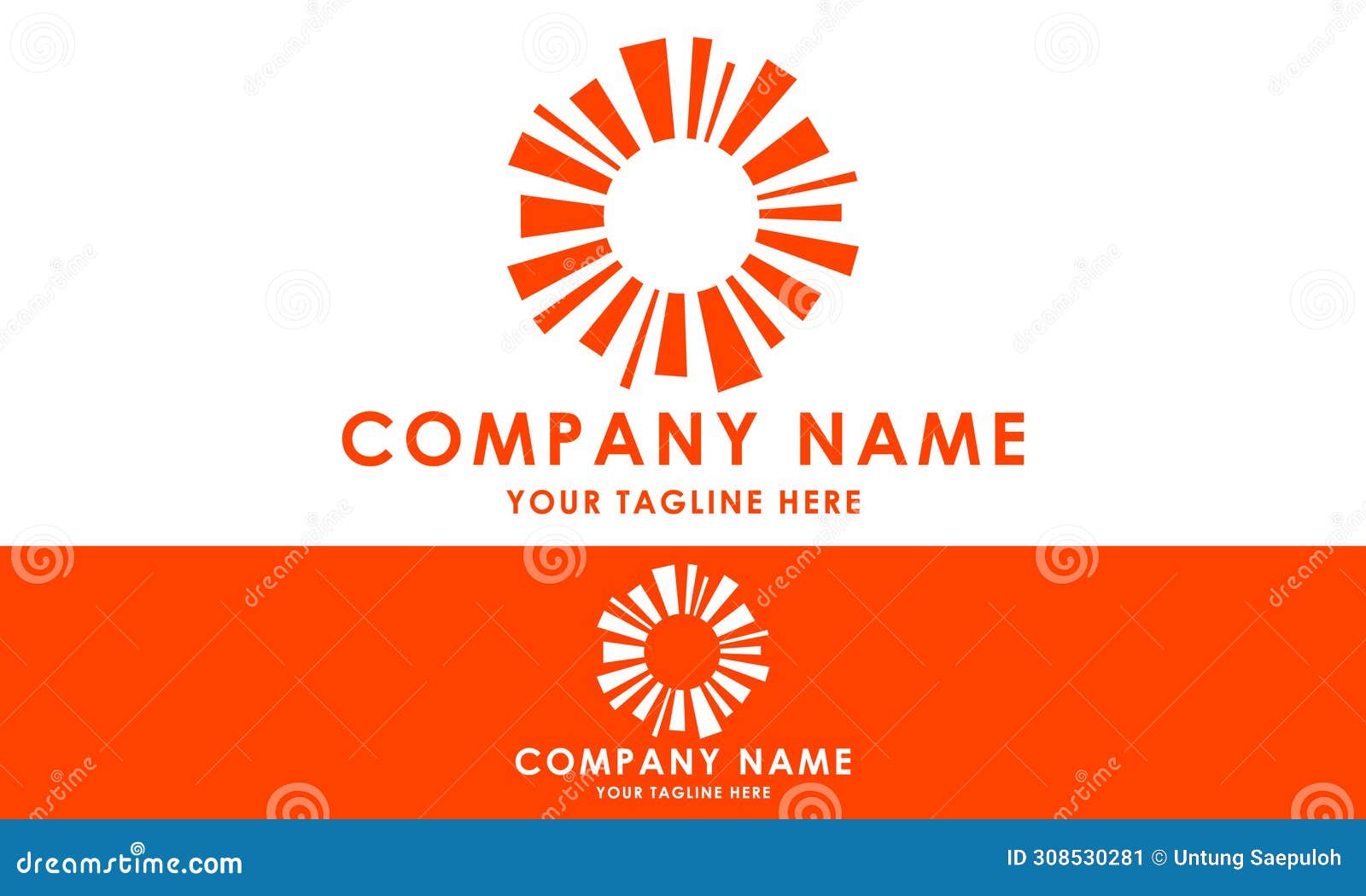 Orange Color Simple Abstract Shape Initial Letter O Logo Design Stock ...