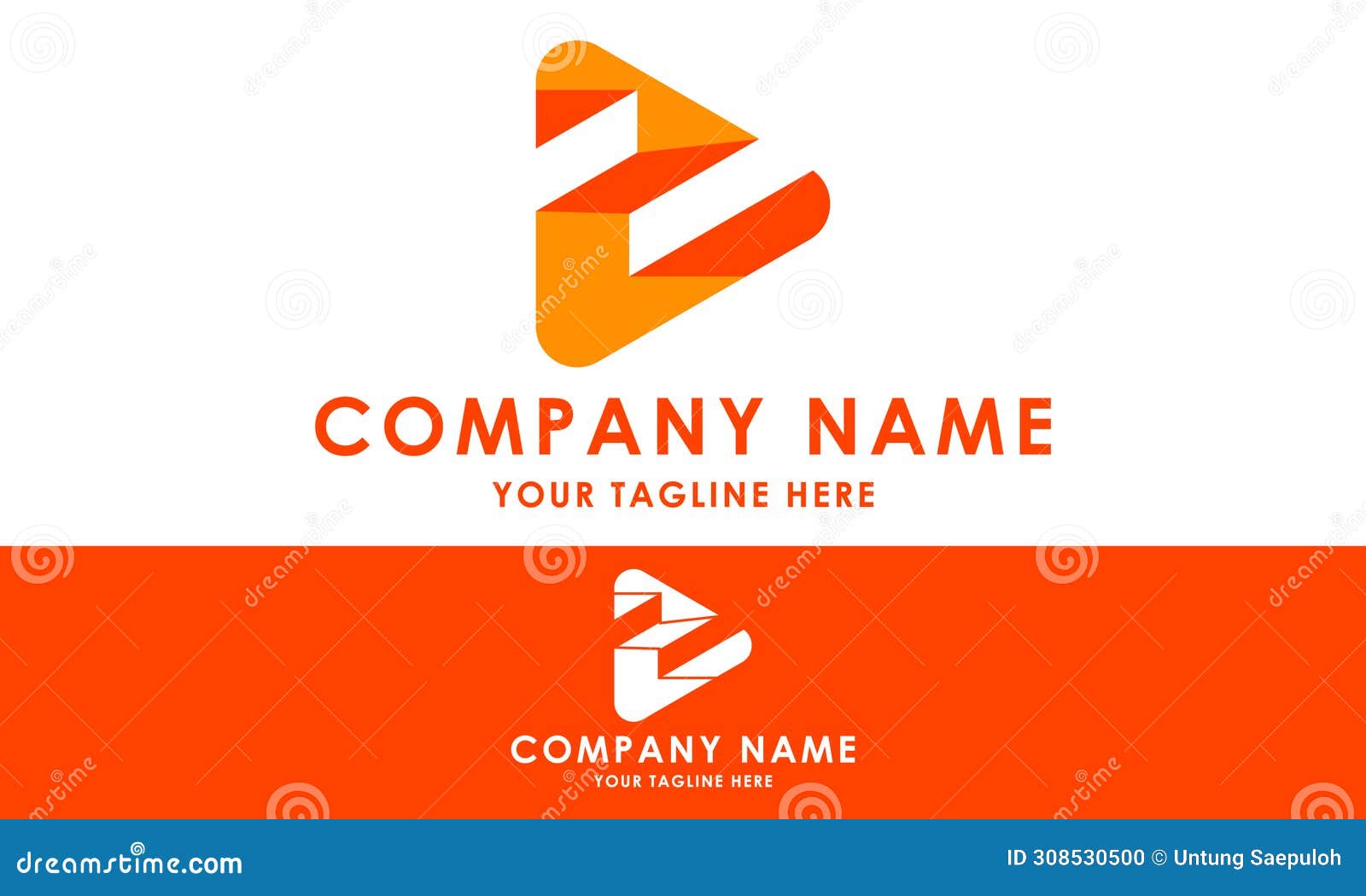 Orange Color Simple Business Tech Triangle Logo Design Stock Vector ...
