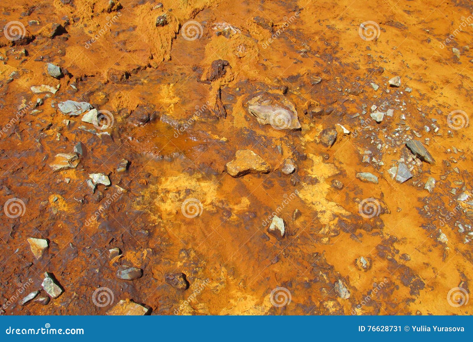 Orange Color Soil and Water Pattern Stock Image - Image of chile ...