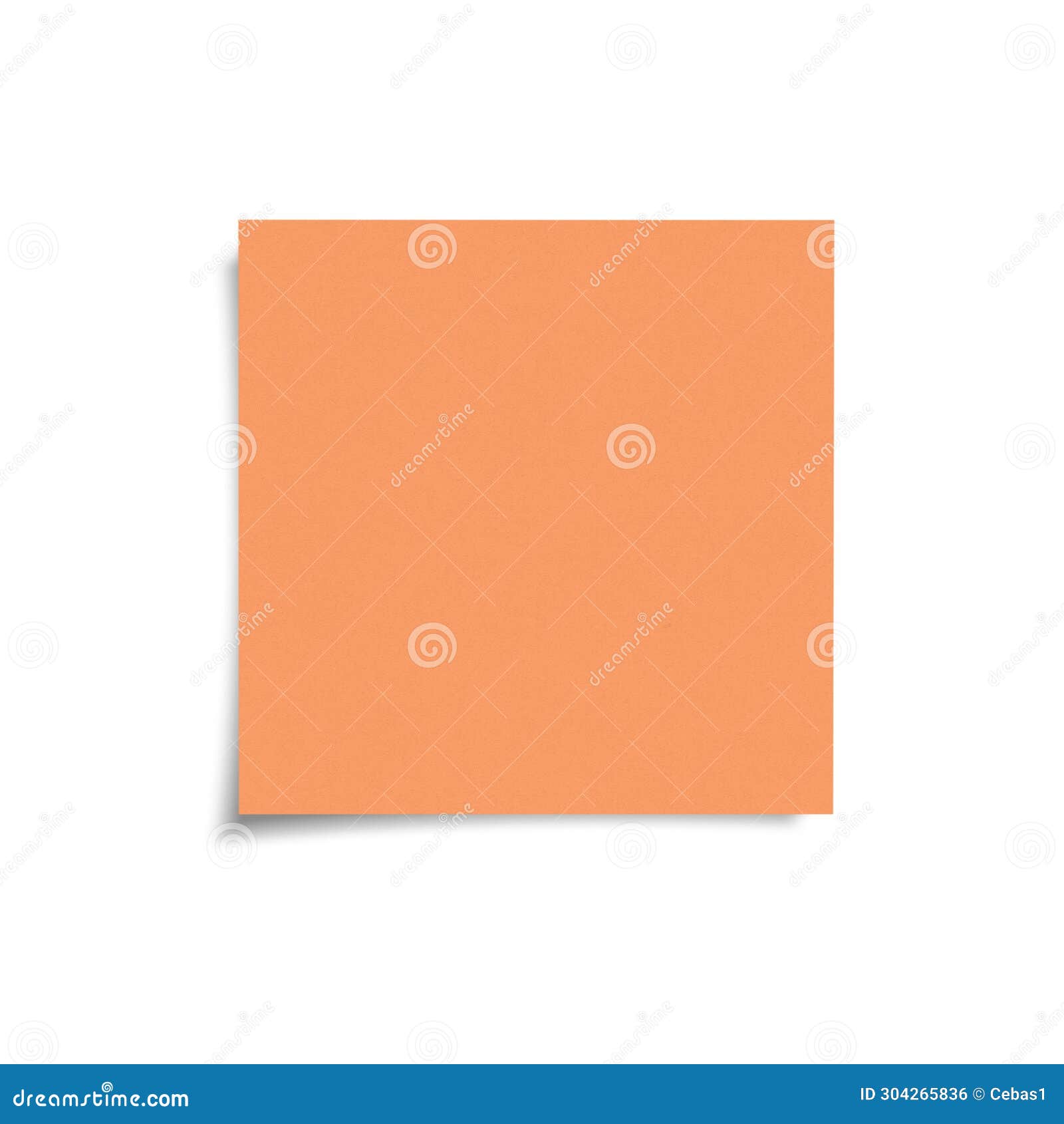 Orange Color Sticky Note with Shadow Front View Stock Photo - Image of ...