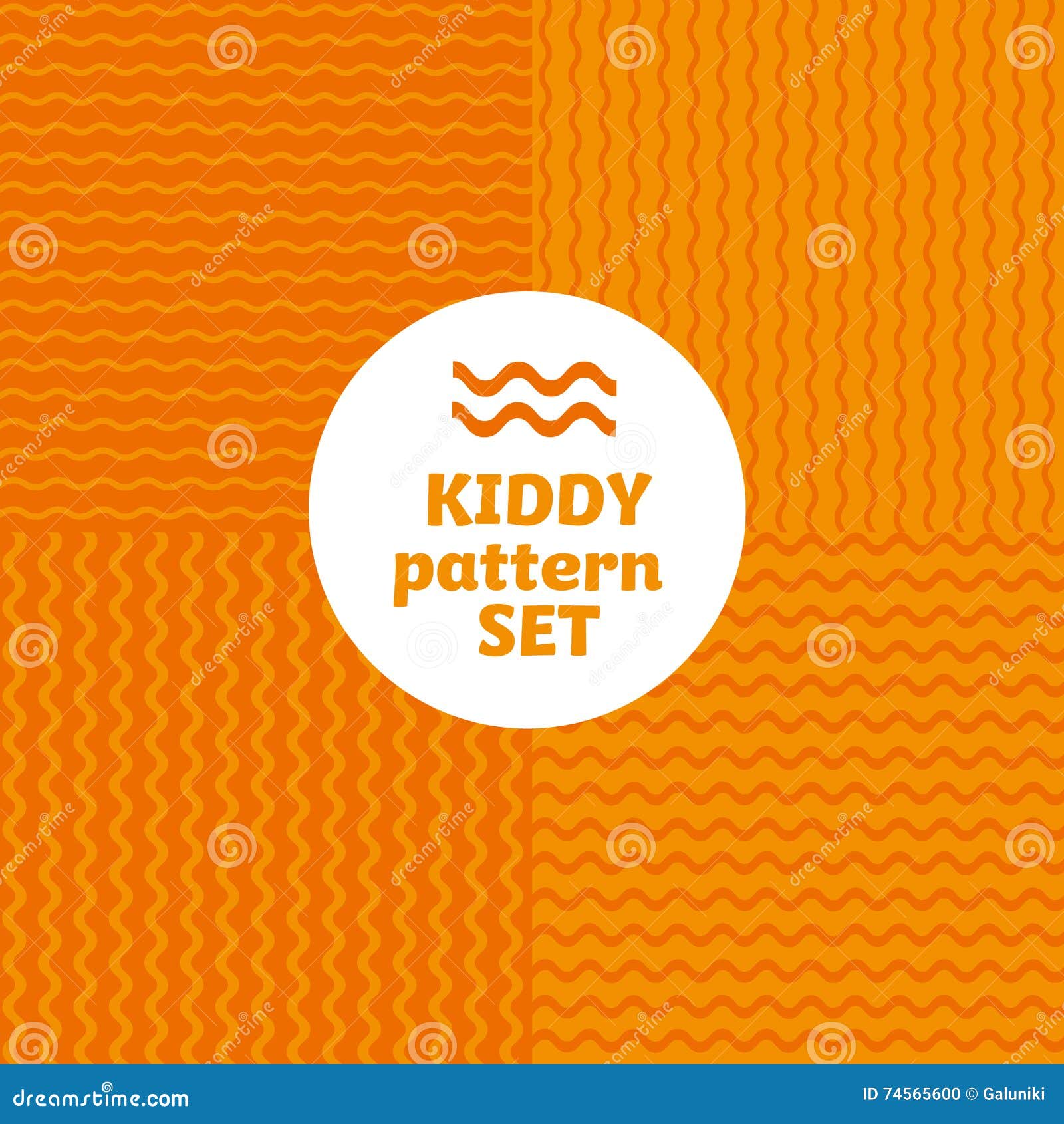 Orange Color Wave Simple Bright Color Pattern Stock Illustration ...